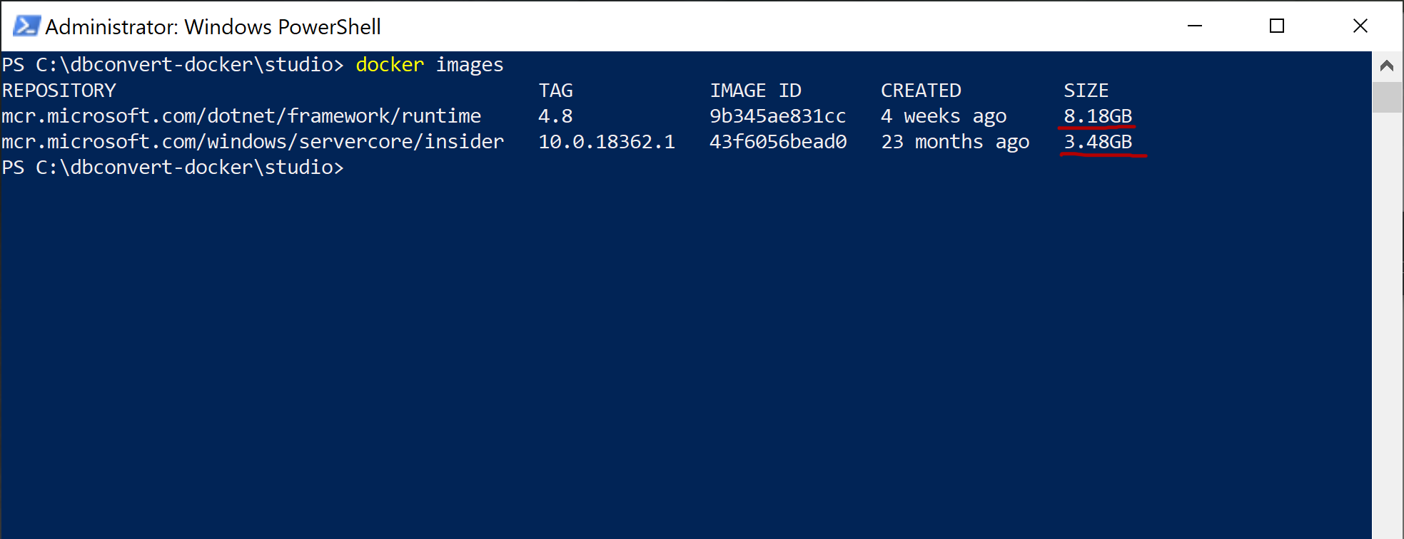 How to build docker images for Windows desktop applications.